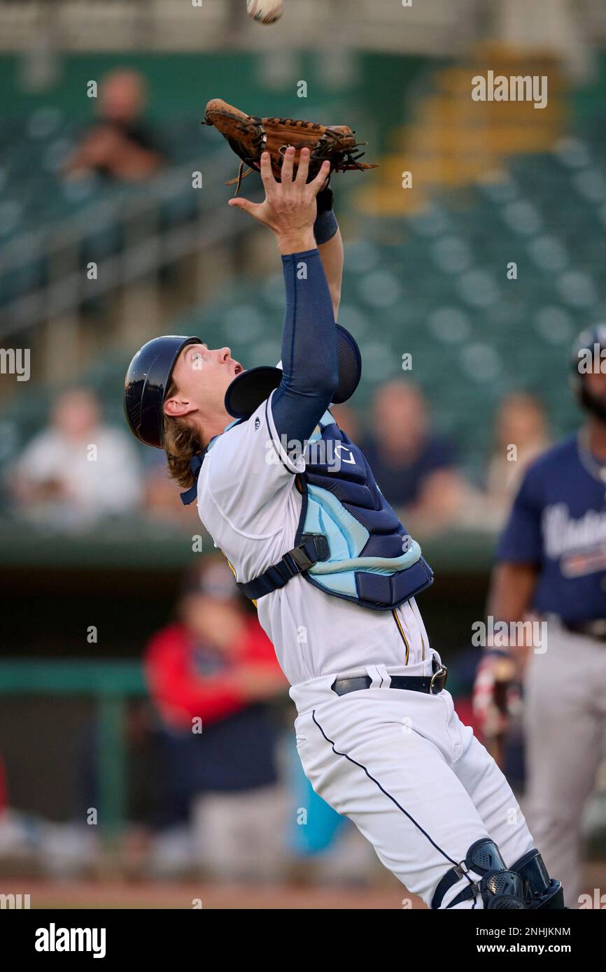 Montgomery Biscuits catcher Blake Hunt (28) catches a popup during a ...