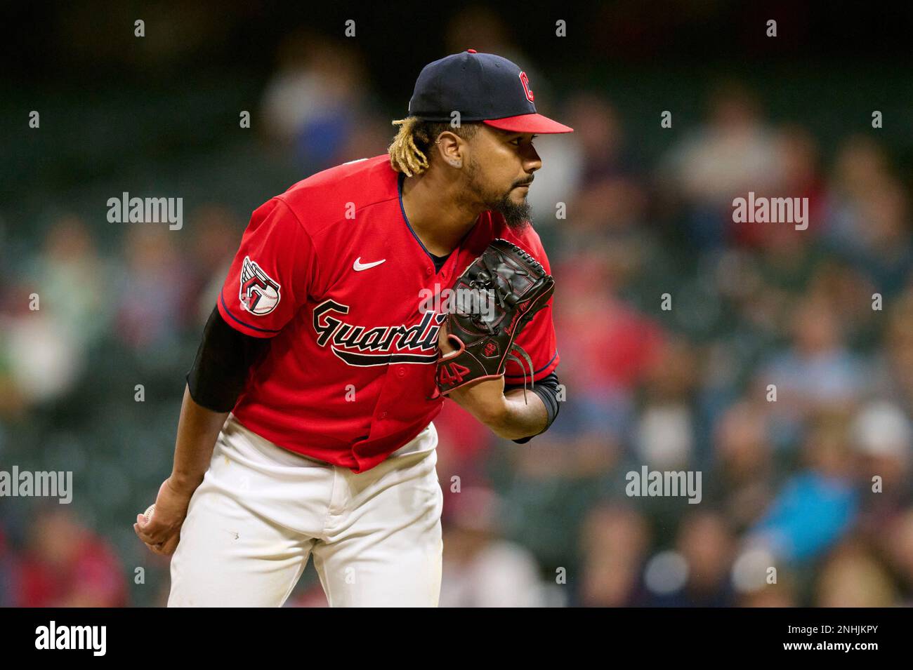 Cleveland Guardians relief pitcher Emmanuel Clase (48) during an MLB ...