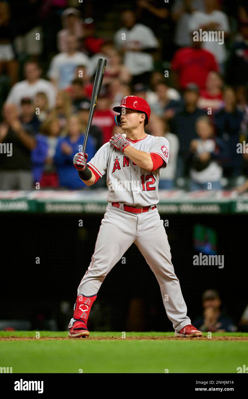 Los Angeles Angels Matt Thaiss (12) bats during an MLB baseball game ...