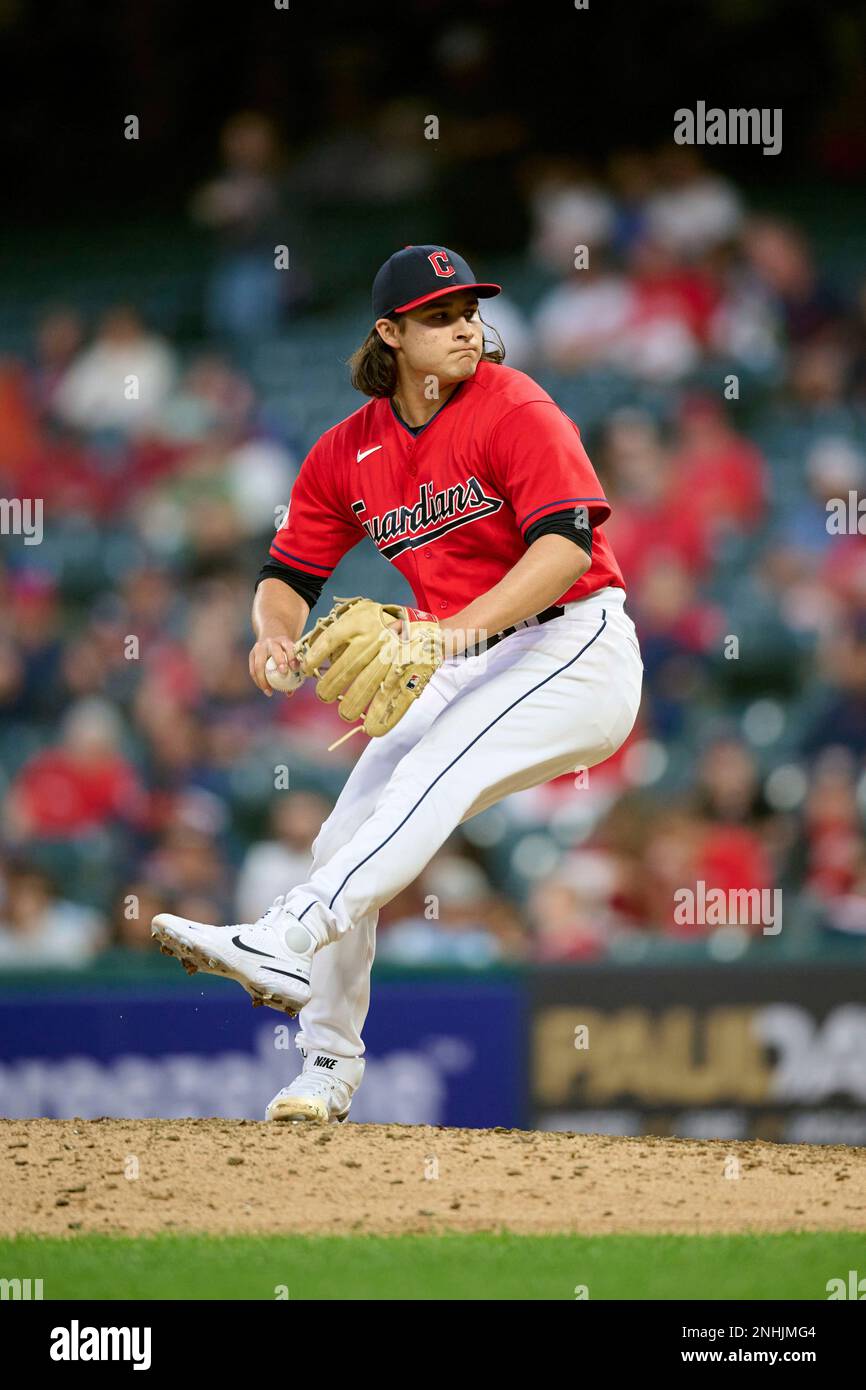 Cleveland Guardians relief pitcher Eli Morgan (49) during an MLB ...