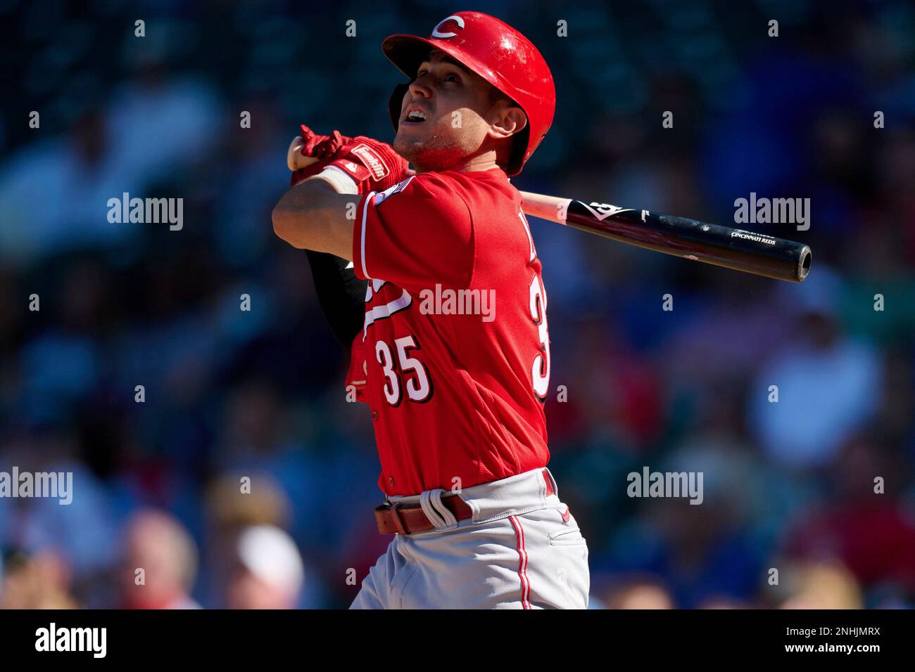 Cincinnati Reds Alejo Lopez (35) bats during a Major League Baseball ...