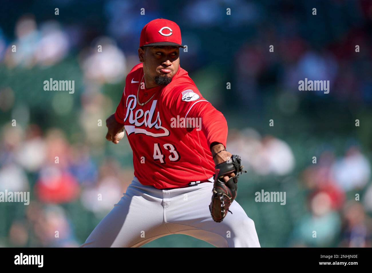 Cincinnati Reds relief pitcher Alexis Diaz (43) during a Major League ...