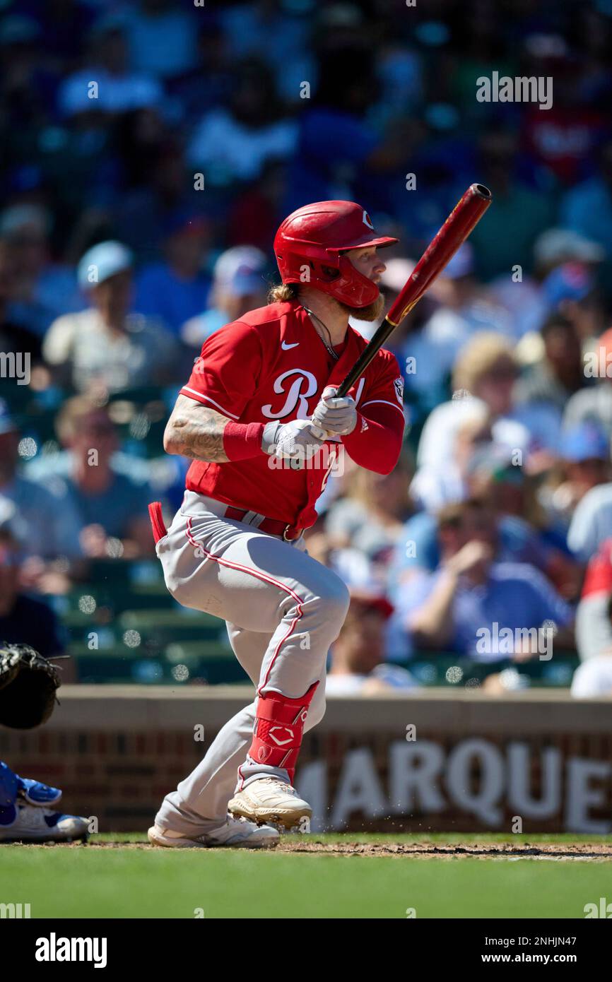 Cincinnati Reds Jake Fraley (27) bats during a Major League Baseball ...