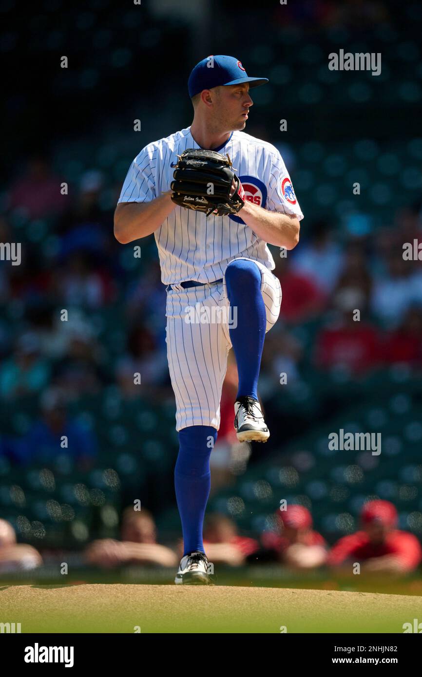 Chicago Cubs starting pitcher Adrian Sampson (41) during a Major League ...
