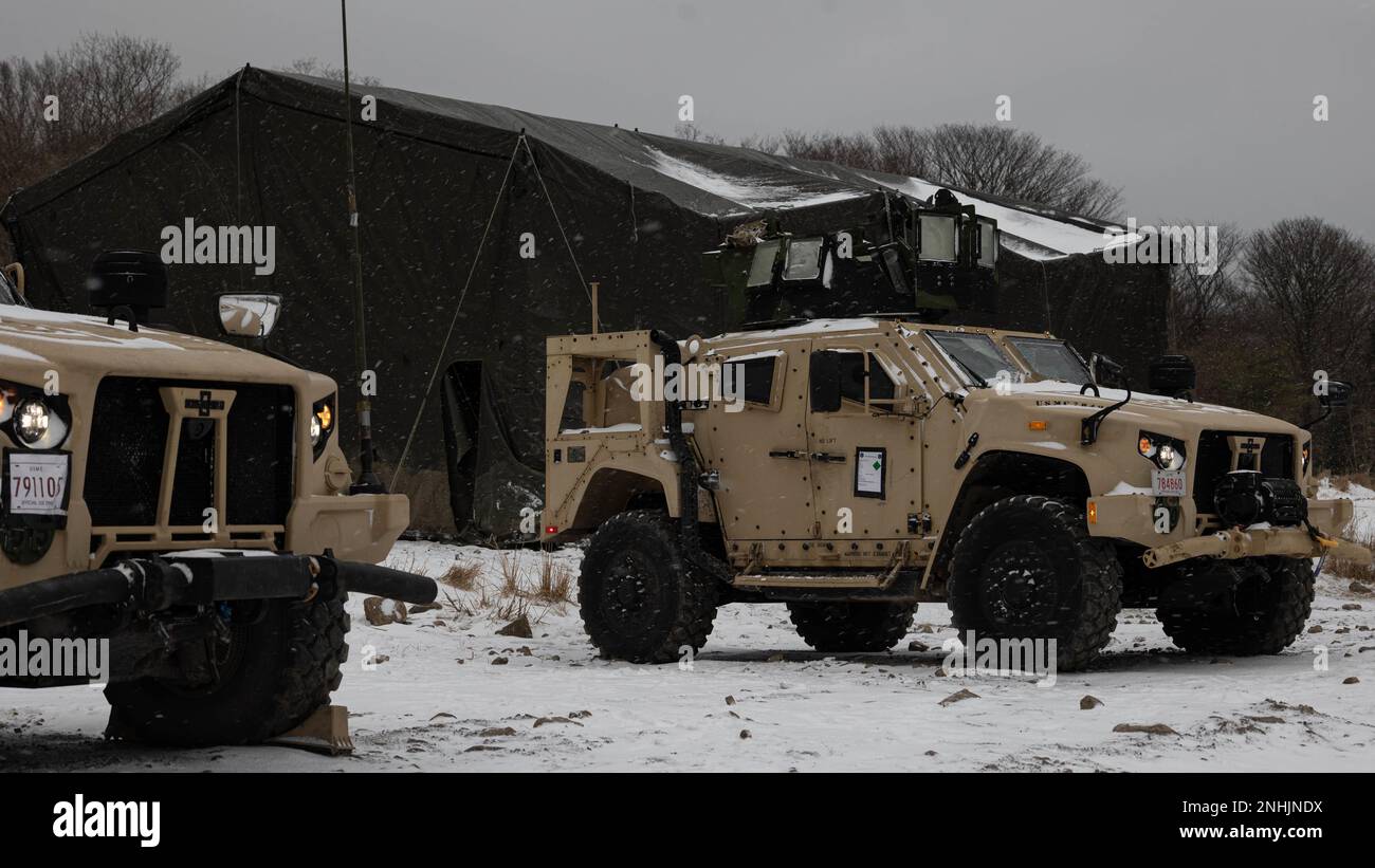 U.S. Marine Corps Joint Light Tactical Vehicles prepare to support ...