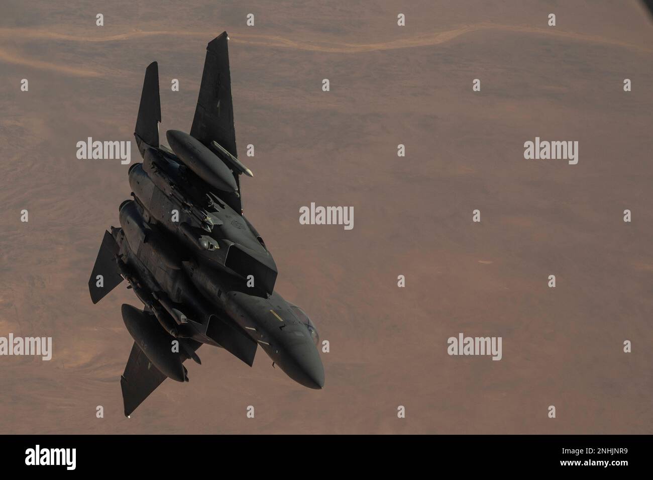 A U.S. Air Force F-15E Strike Eagle assigned to the 389th Expeditionary ...