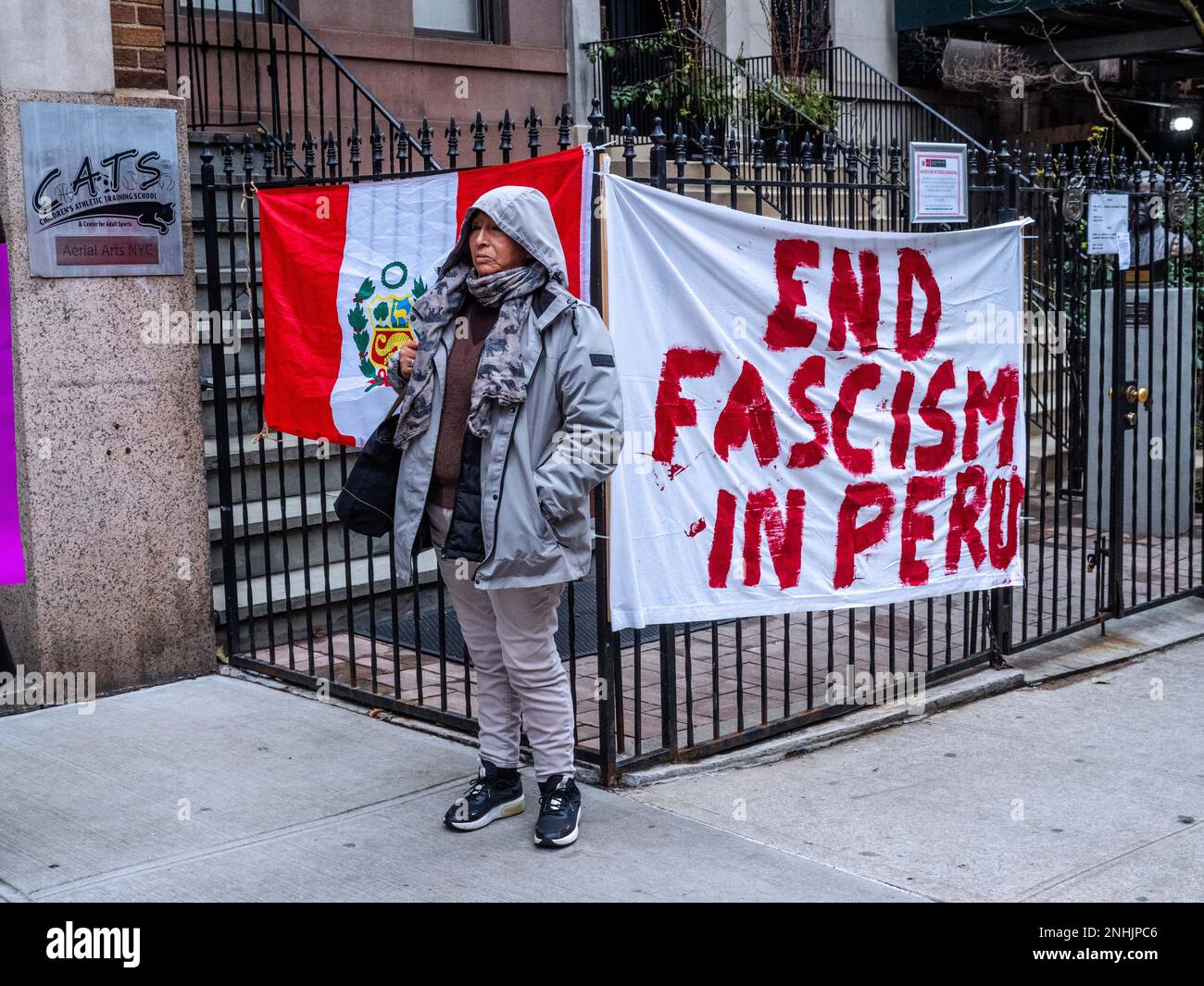 New York, New York, USA. 21st Feb, 2023. Demonstrators protested ...