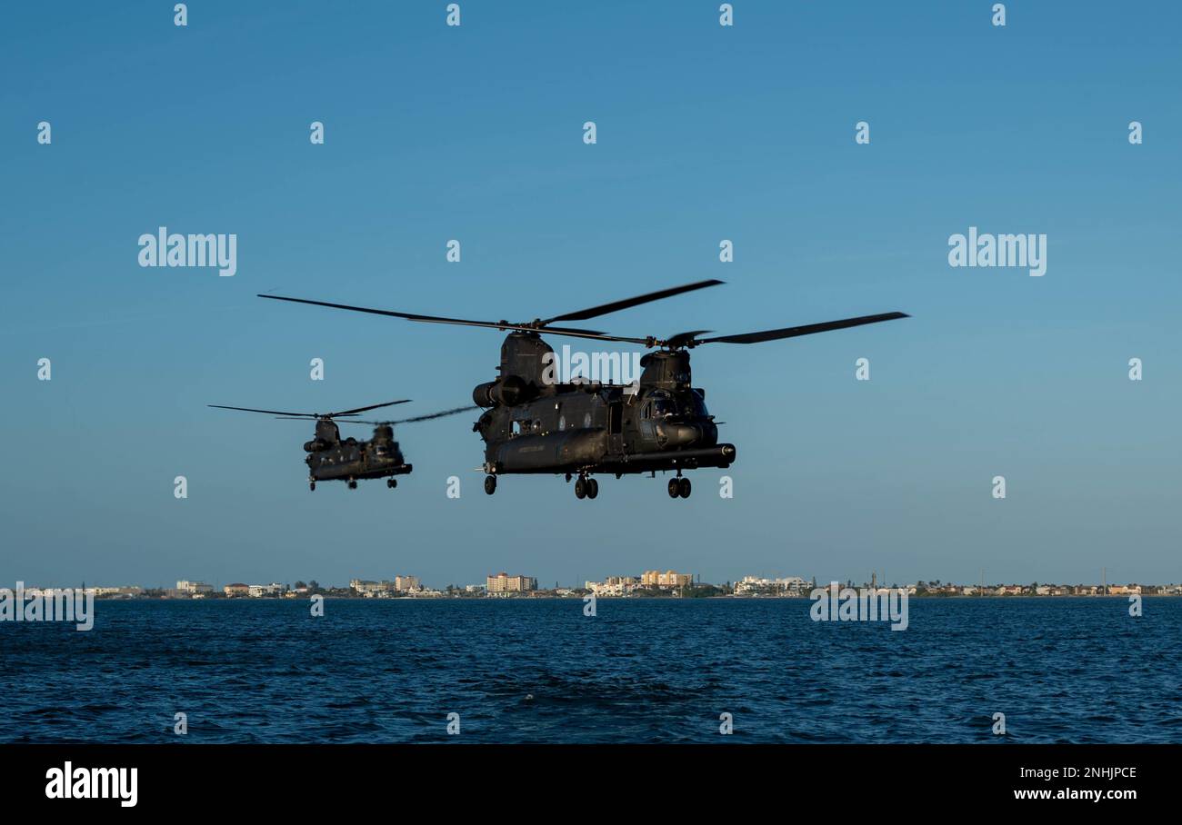 Two 160th Special Operations Aviation Regiment MH-47G Chinook ...