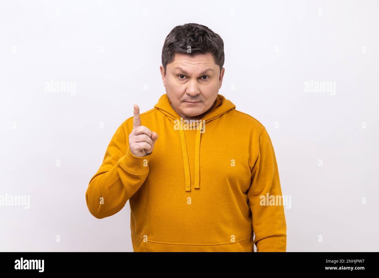 Strict angry middle aged man scolding for mistake, dissatisfied with ...