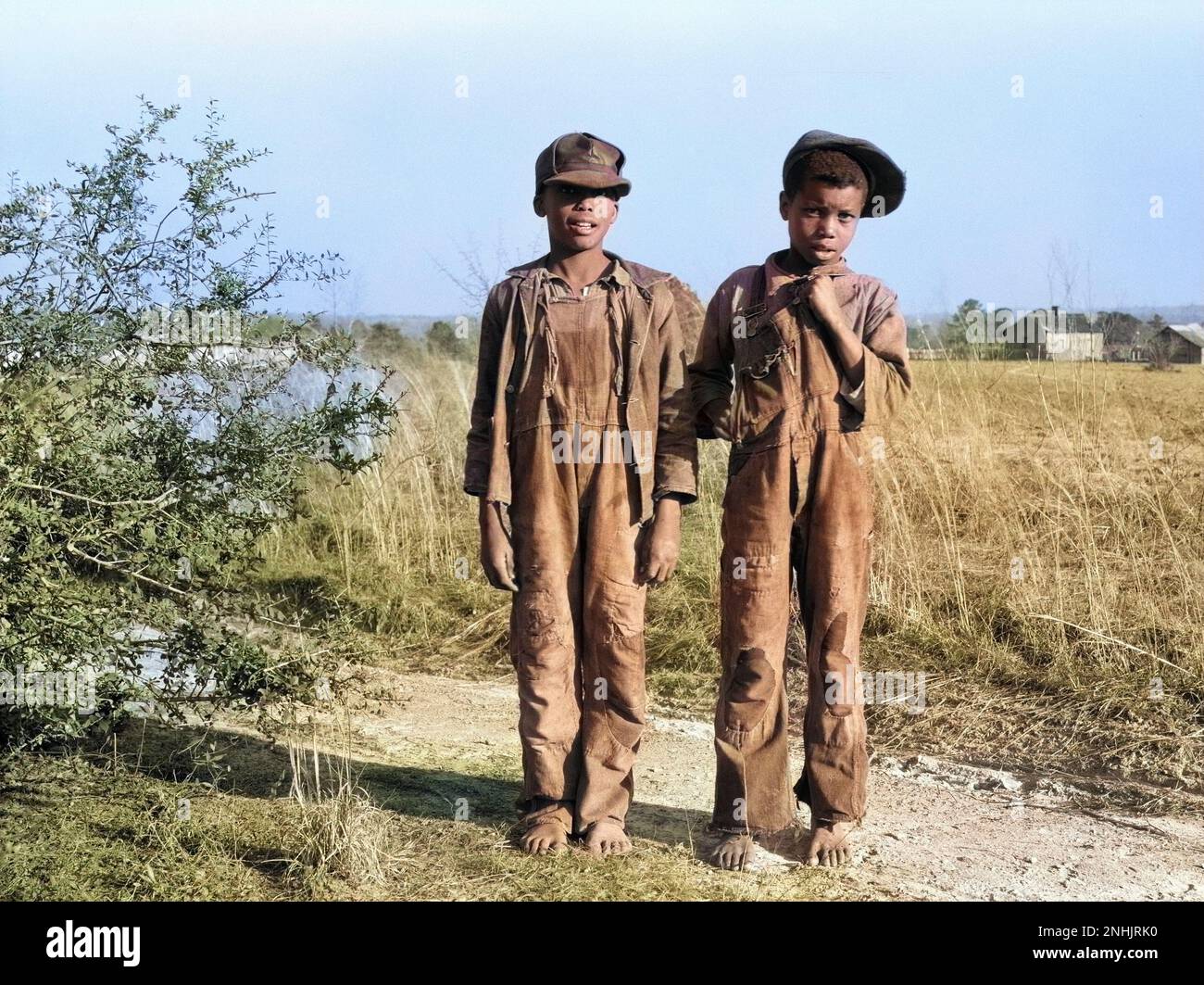 Full-Length Portrait of Two Boys in Rural Landscape, Gee's Bend ...