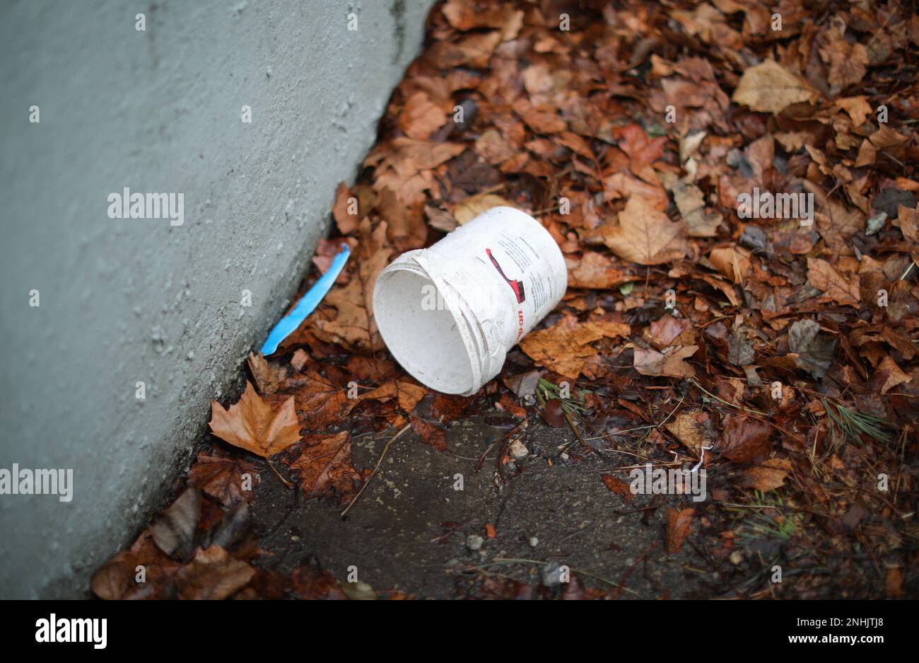 Trash in public street showing littering dumped not recycled Stock ...