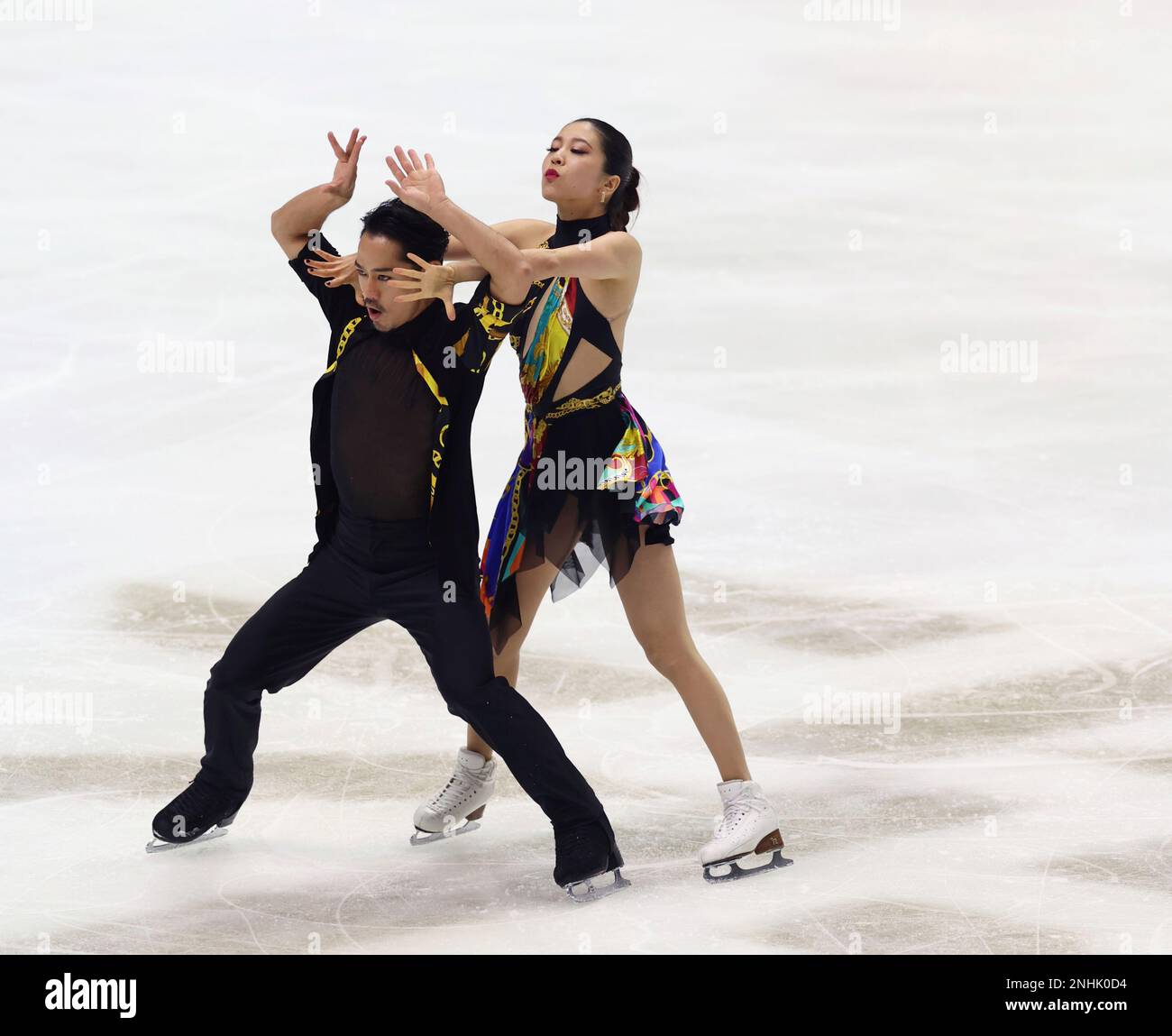 Kana Muramoto and Daisuke Takahashi perform during Rhythm Dance (RD) of ...