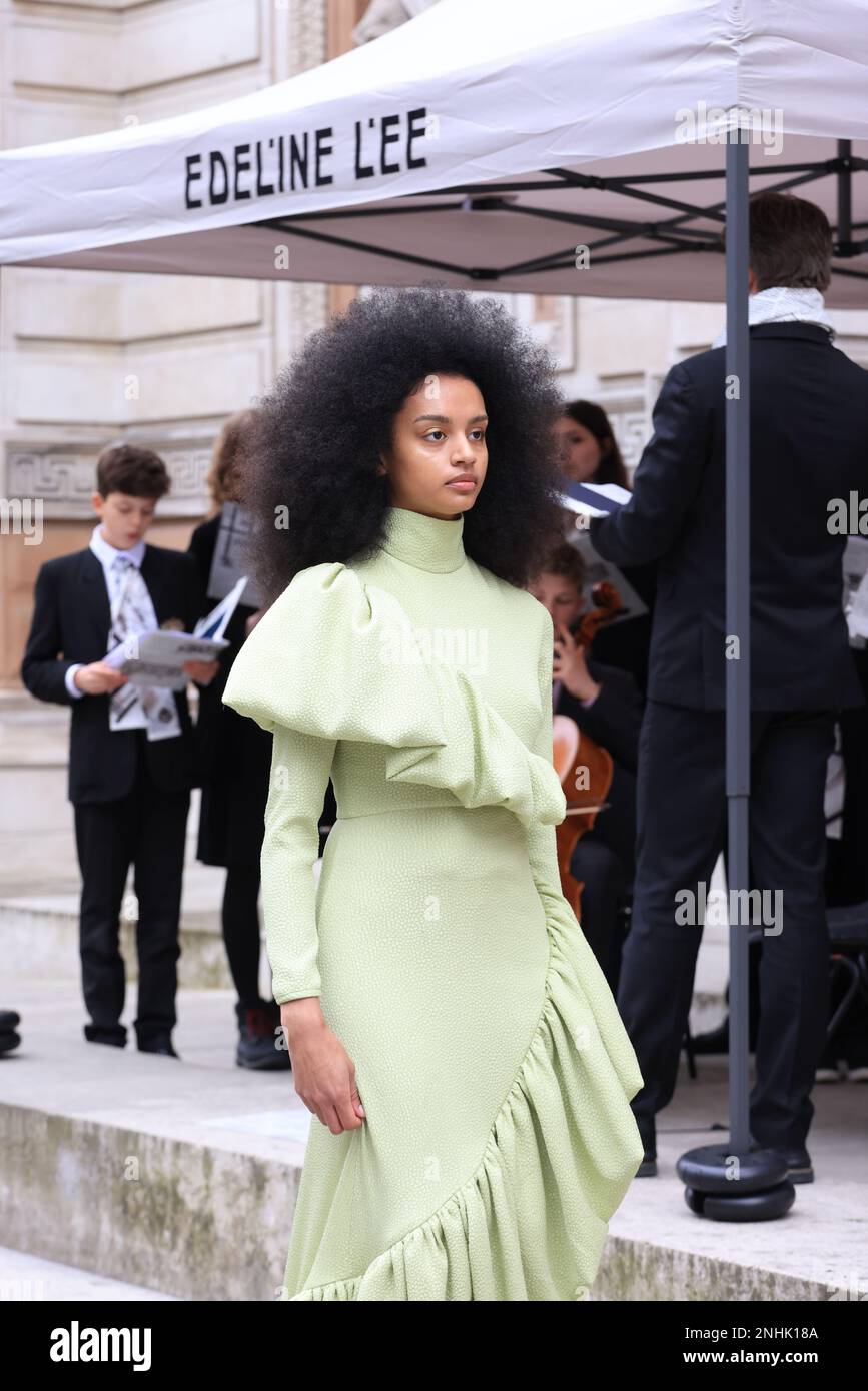 LONDON, ENGLAND: EDELINE LEE presentation in Mayfair. Models and ...