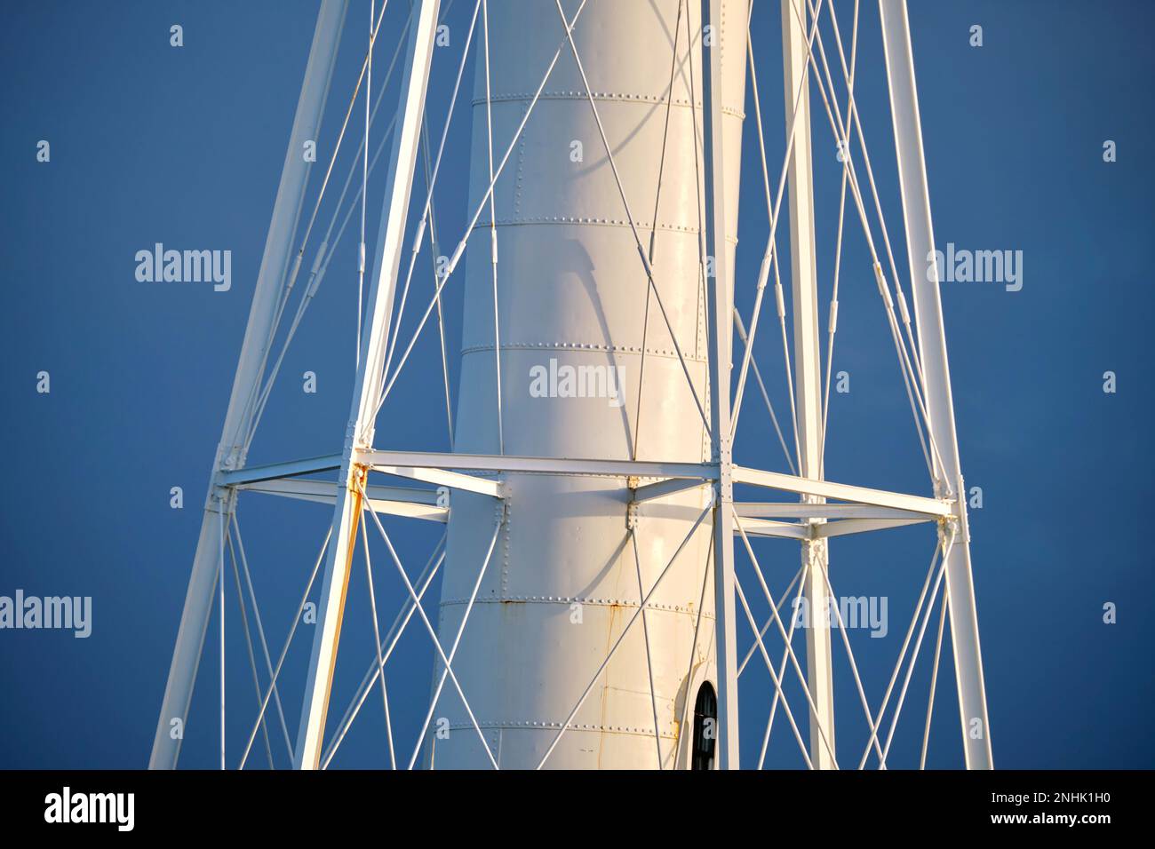 Metal frame structure of high industrial tower enforced with steel bars ...