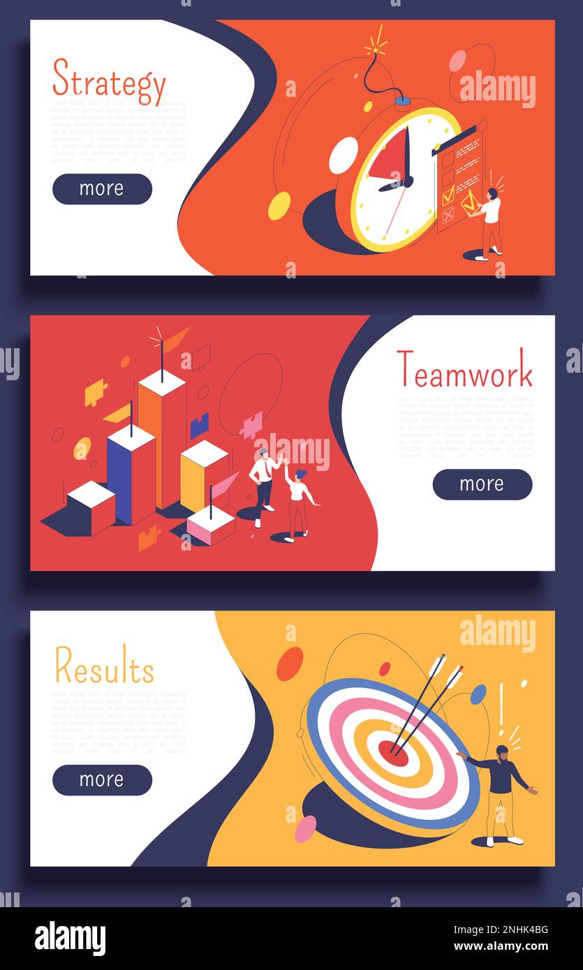 Project management three horizontal banners providing information about ...