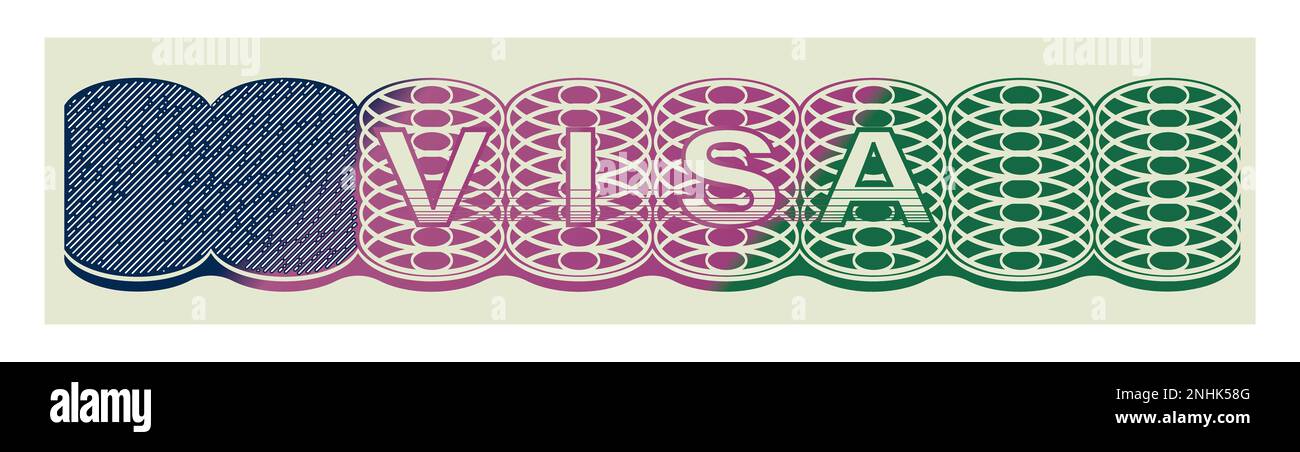 Element of visa document, illustration. Banner design Stock Photo - Alamy