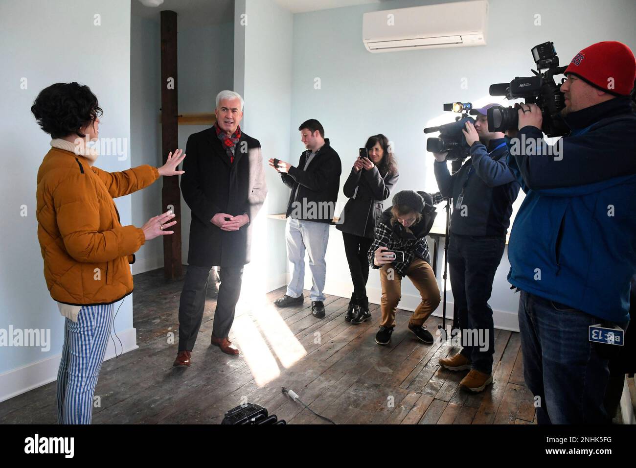 Maria Stabio, owner and developer, gives a tour of the Bischoff Inn on ...
