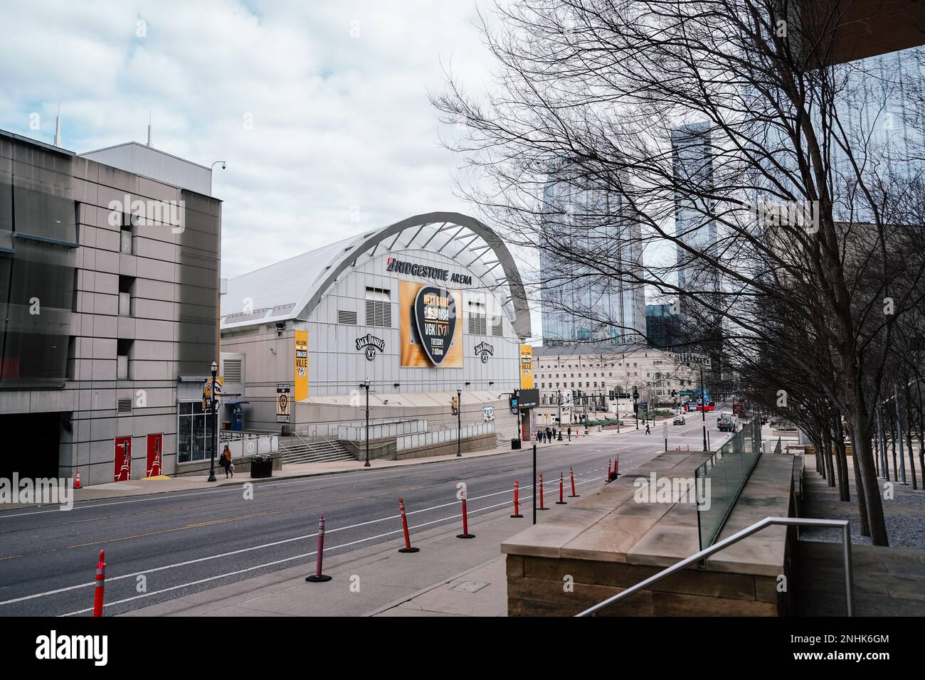Back of Bridgestone Arena on Demonbreun St, downtown Nashville ...