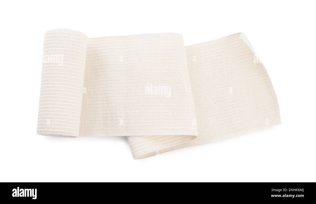 Medical bandage roll on white background, top view Stock Photo - Alamy