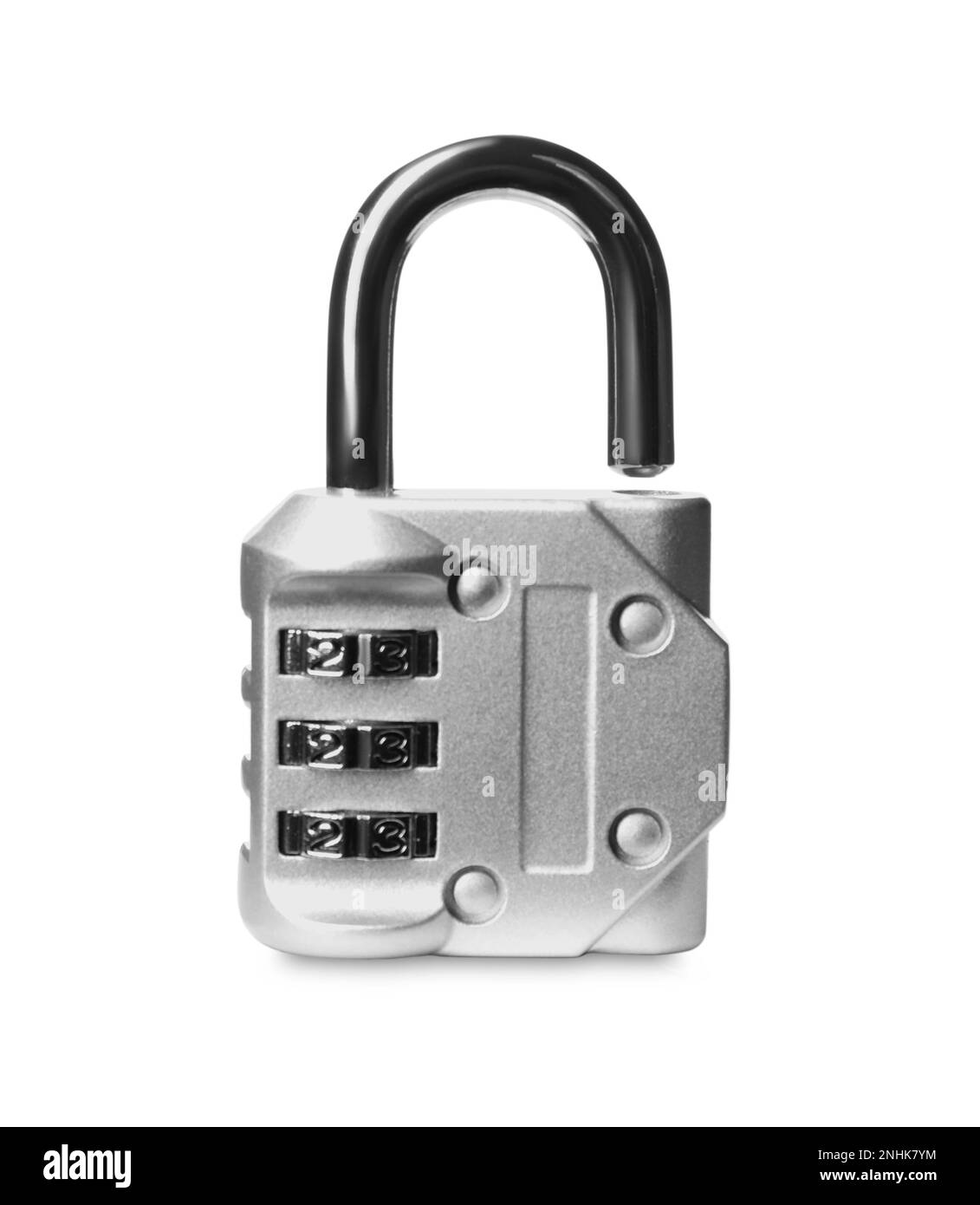 Steel combination padlock isolated on white. Safety concept Stock Photo ...