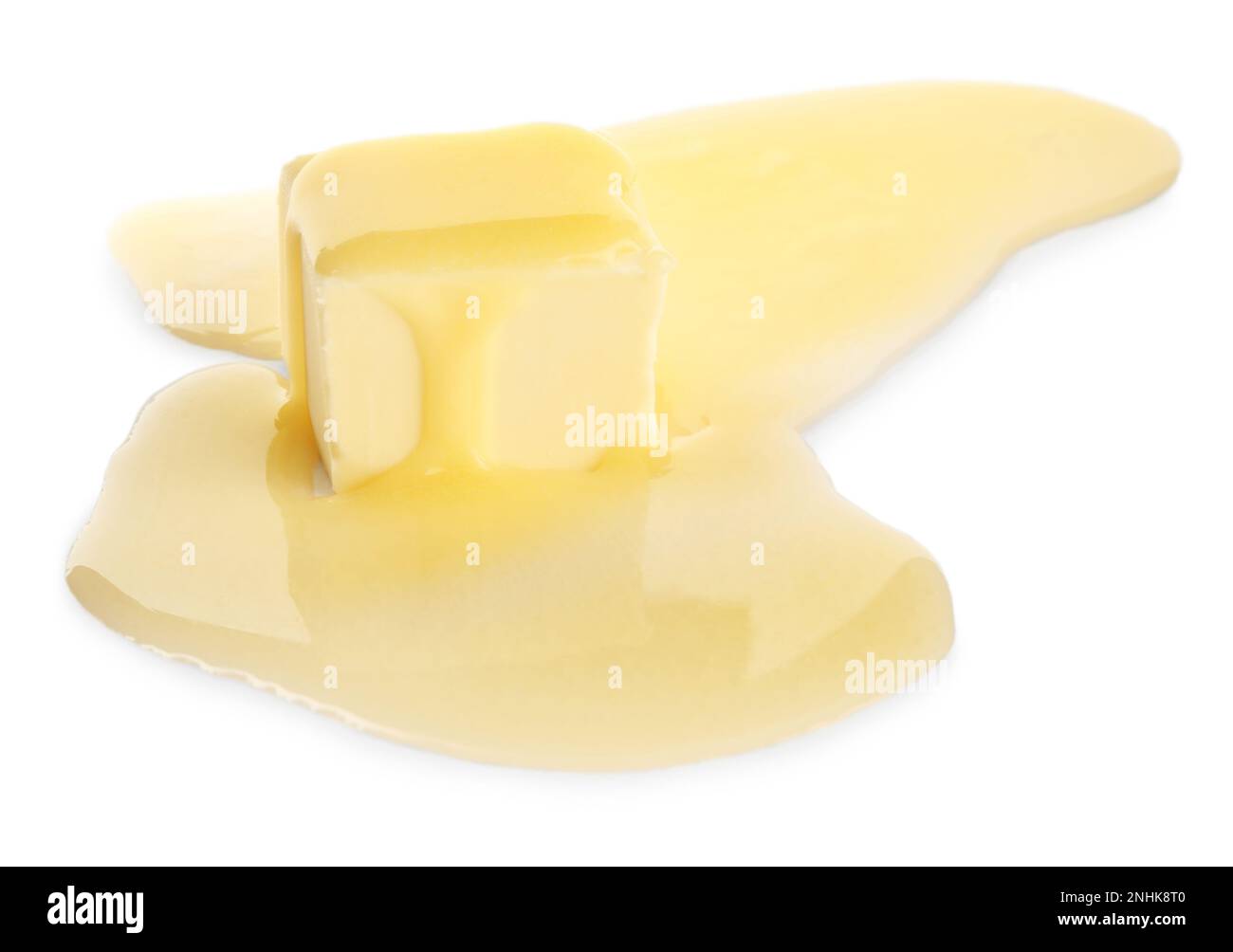 Tasty fresh melting butter on white background Stock Photo - Alamy