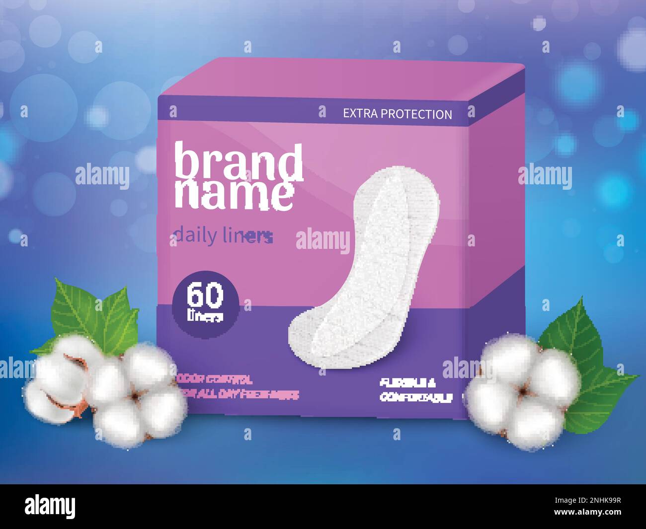 Feminine hygiene poster with daily liners pack realistic vector ...
