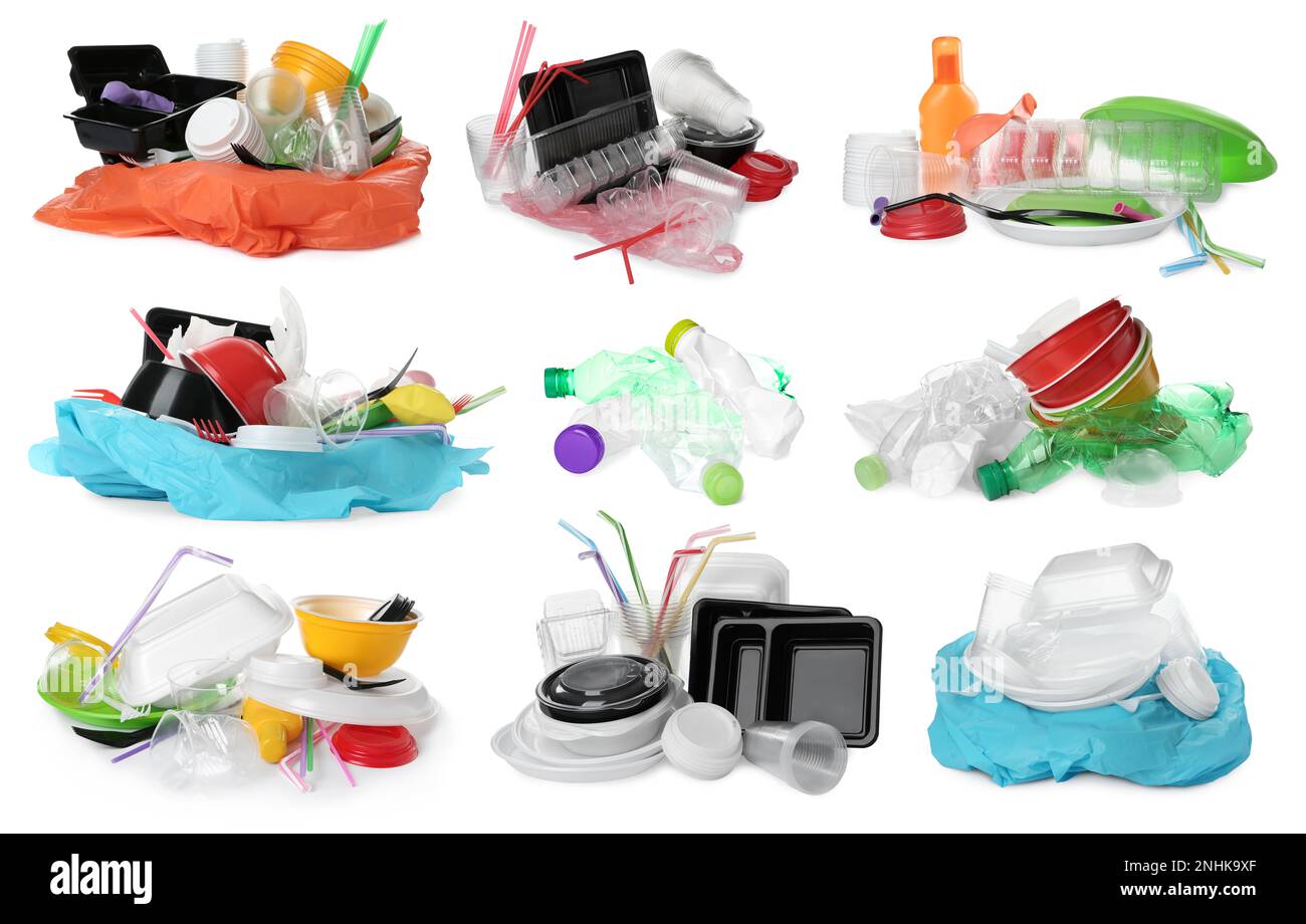 Plastic items on beach Cut Out Stock Images & Pictures - Alamy