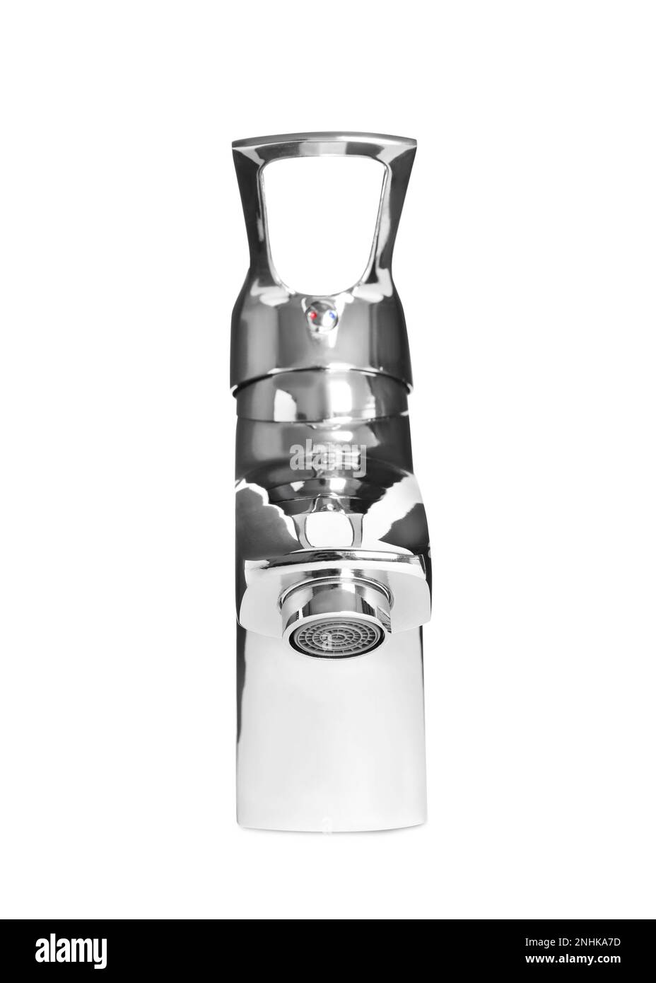 Single handle water tap isolated on white Stock Photo - Alamy