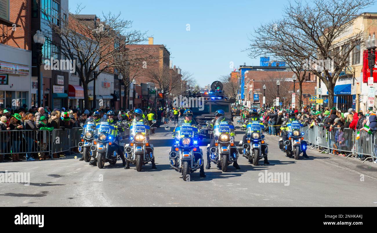 Boston Police department Motorcycle Formation Ride on 2018 Saint ...