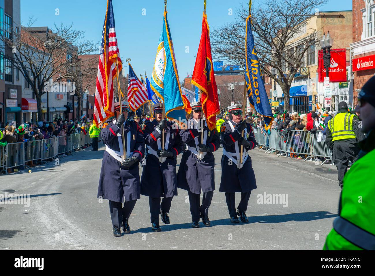 Military March in Saint Patrick's Day Parade in Boston, Massachusetts ...