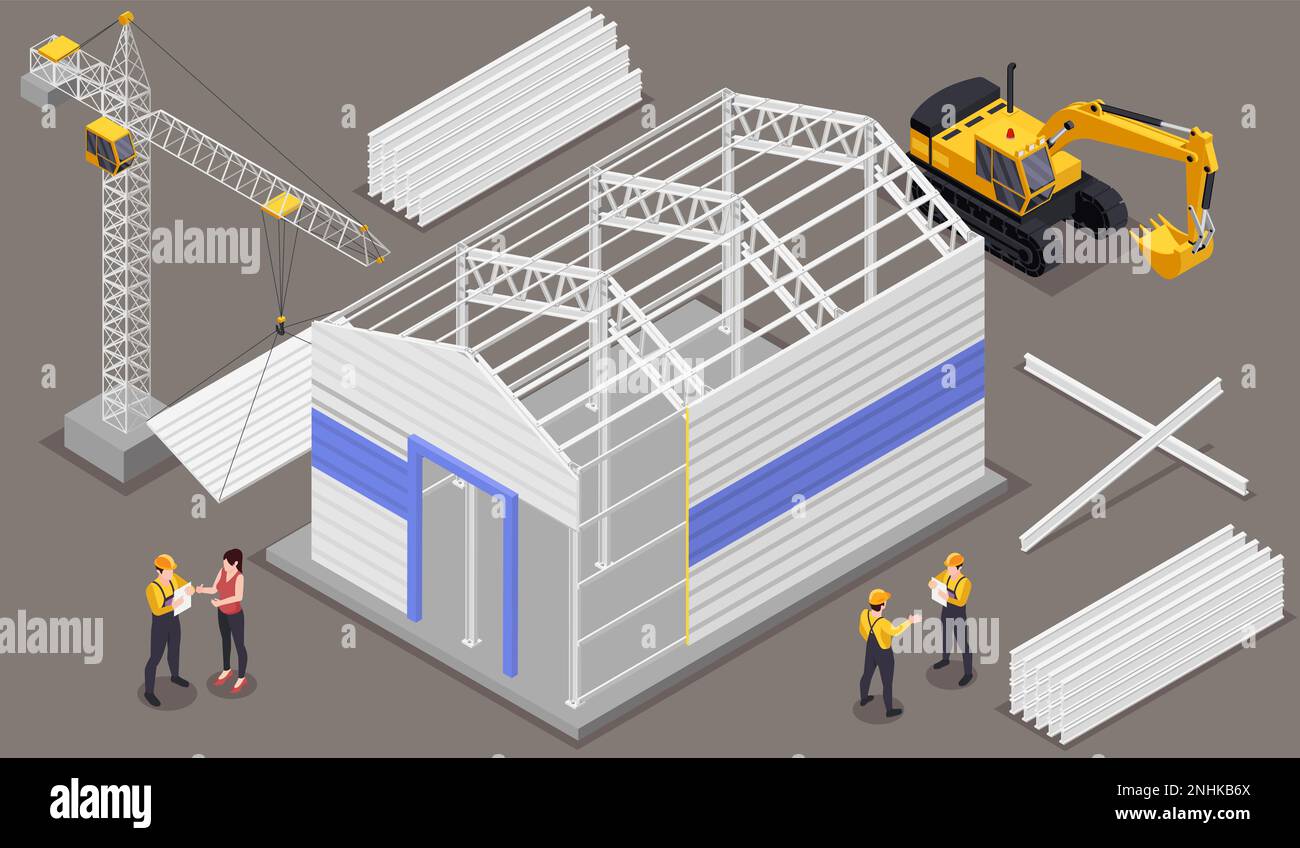 Metal constructions background with industrial buildings engineering ...