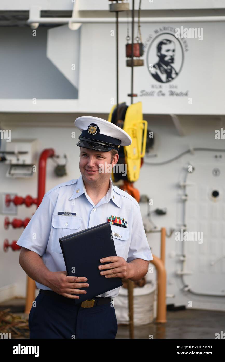 Petty Officer 2nd Class John Tucker is awarded his permanent cutterman ...