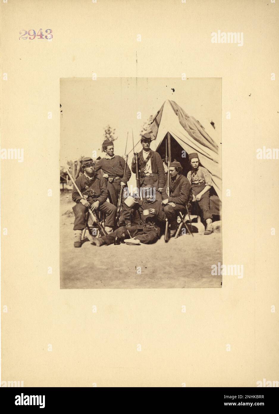 Group of 4th Infantry, Michigan 19th Century Mathew Brady ...