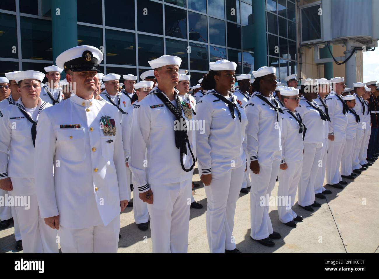 FORT LAUDERDALE, Fla. (July 30, 2022) The crew of USS Fort Lauderdale ...