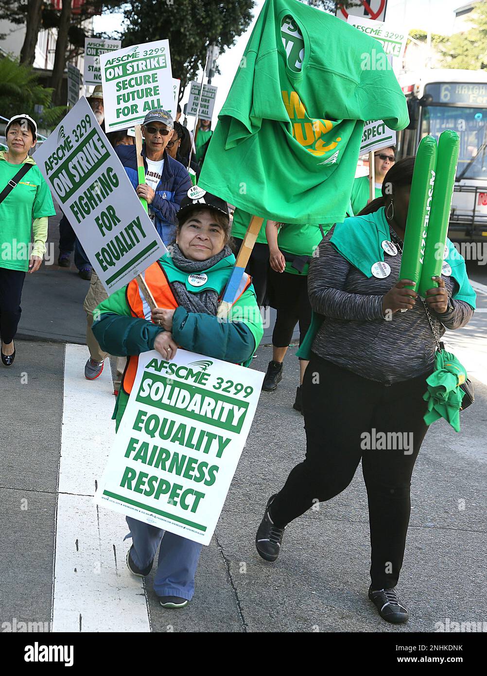 Patient care health care worker Maria Luna protests at UCSF Medical ...