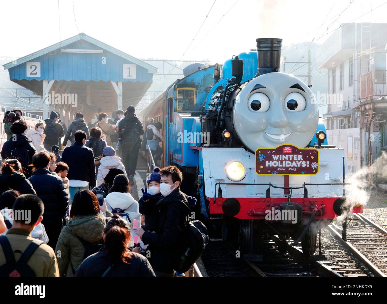 Thomas the Tank Engine is launched by Oigawa Railway Co. at the ...