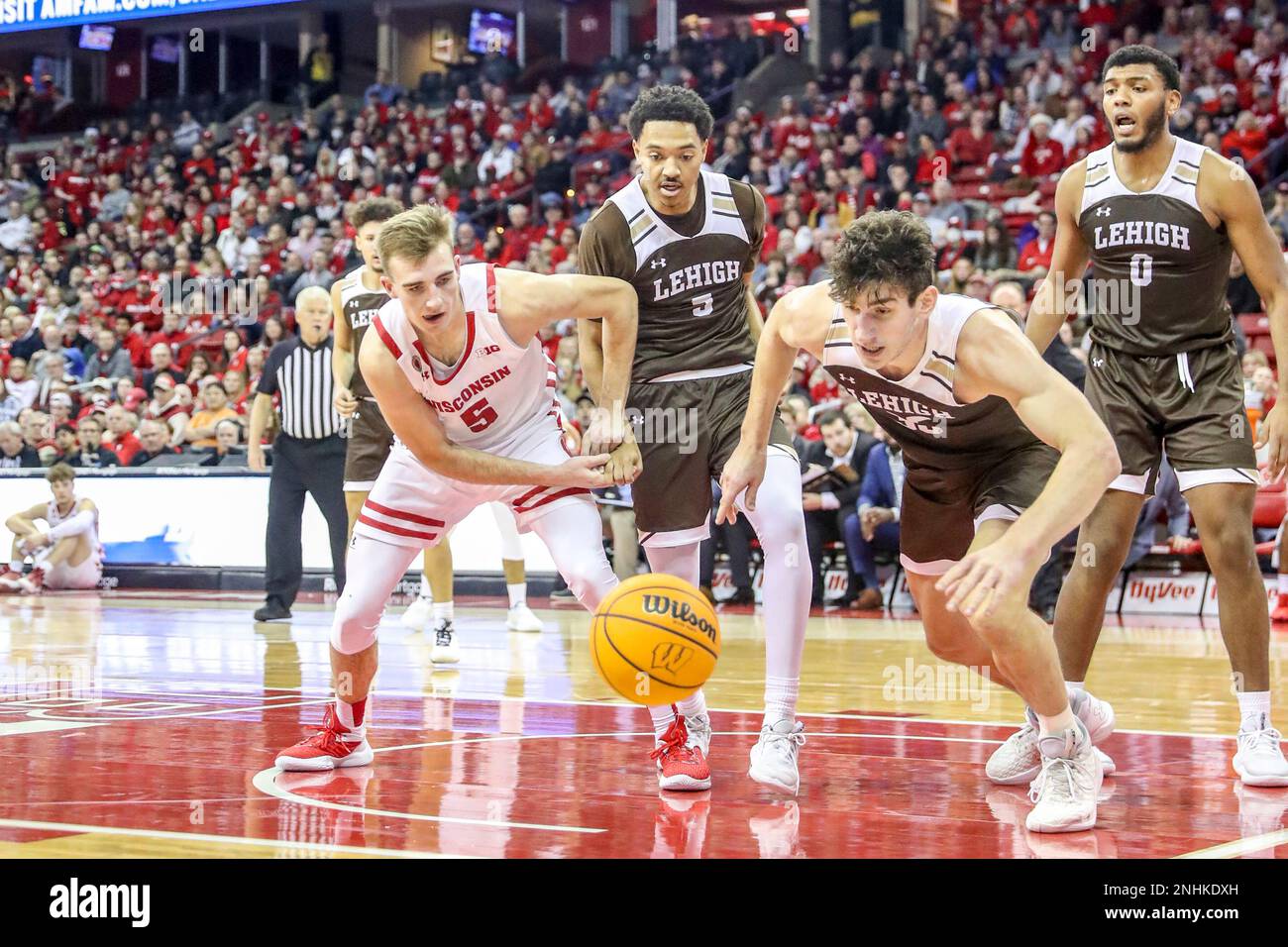 MADISON, WI - DECEMBER 15: Wisconsin forward Tyler Wahl (5) and Lehigh ...