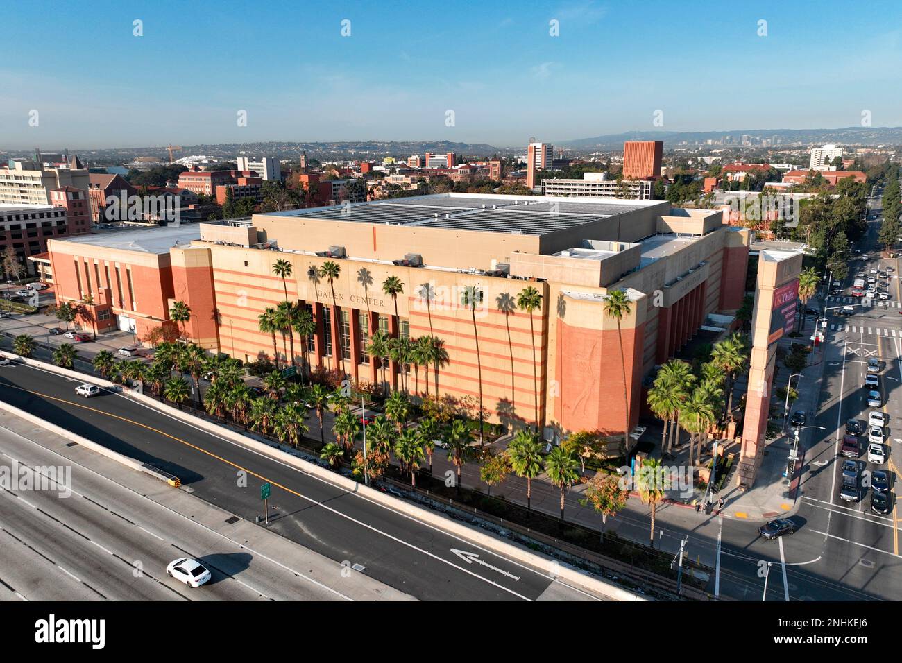 A general overall aerial view of the Galen Center on the campus of the ...