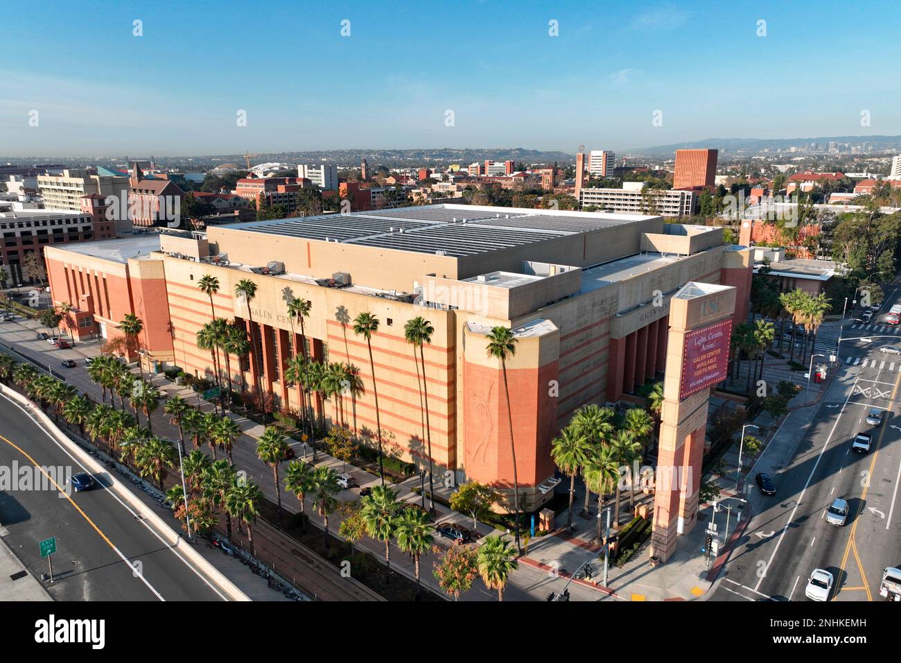 A general overall aerial view of the Galen Center on the campus of the ...