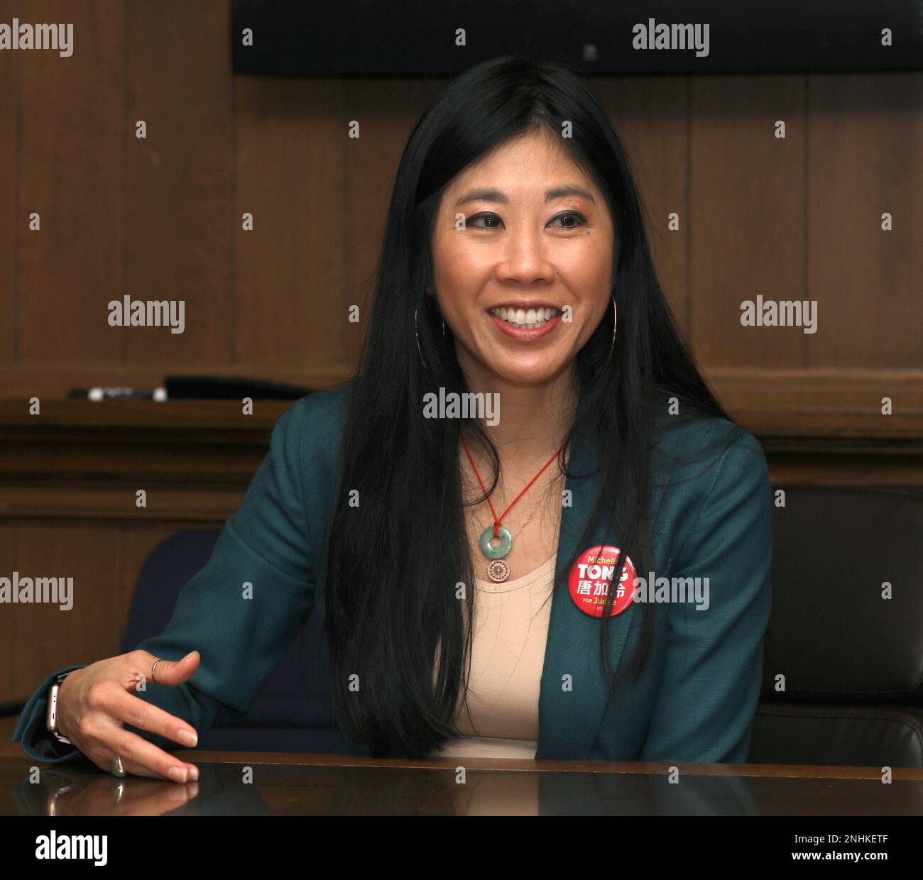 Candidate for SF Judicial Seat 18, Michelle Tong, comes to talk at an ...