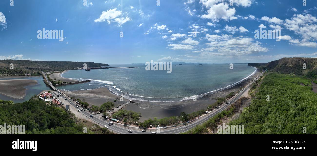 Aerial View of Puerto Caldera in Costa Rica with the Beach Stock Photo ...