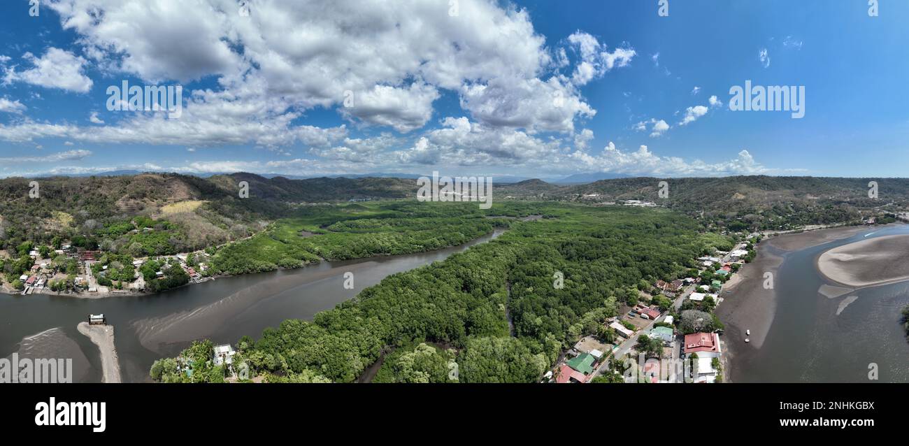 Aerial View of Puerto Caldera in Costa Rica with the Beach Stock Photo ...