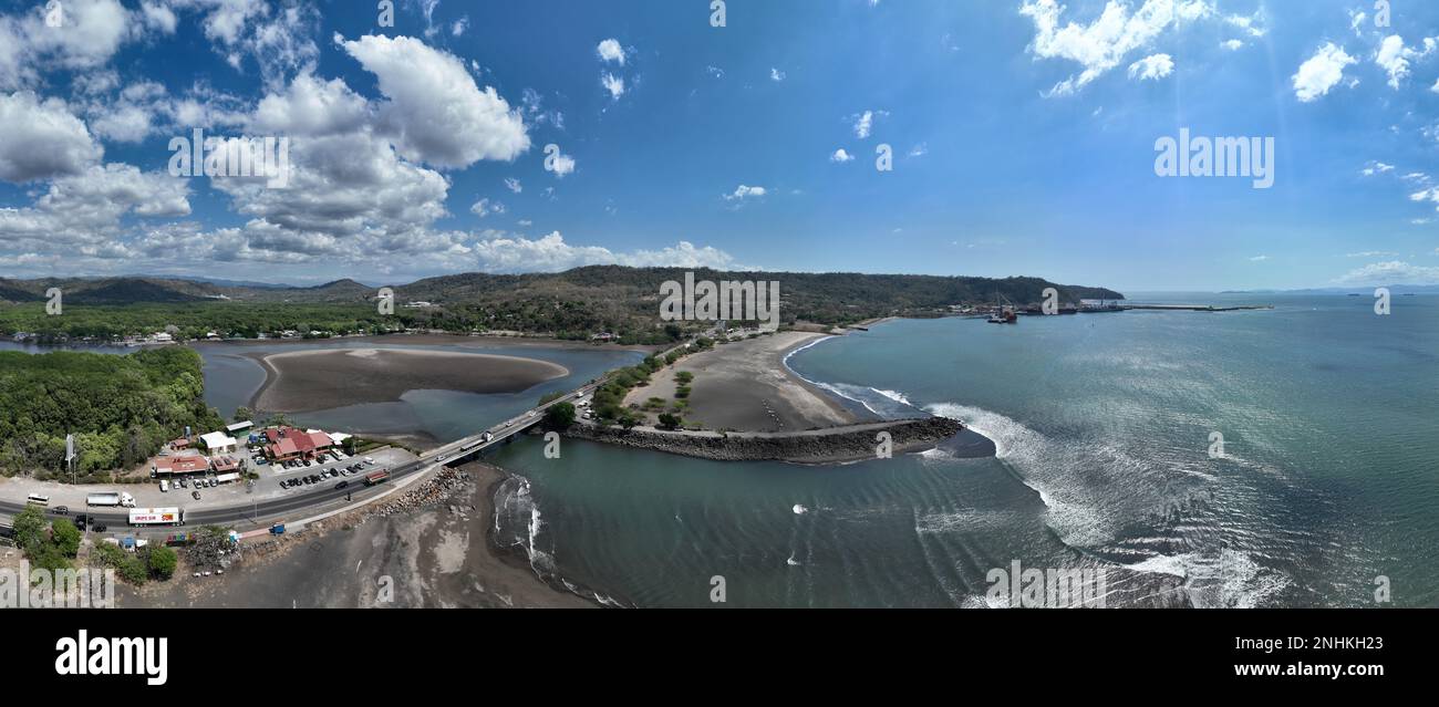 Aerial View of Puerto Caldera in Costa Rica with the Beach Stock Photo ...