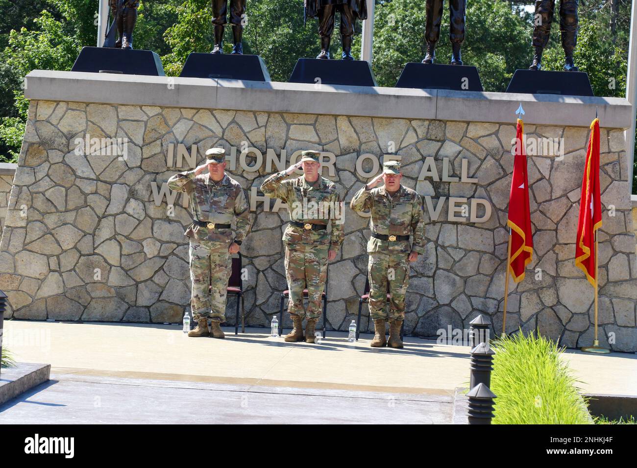From left, Maj. Generals Darrell J. Guthrie, outgoing commander ...