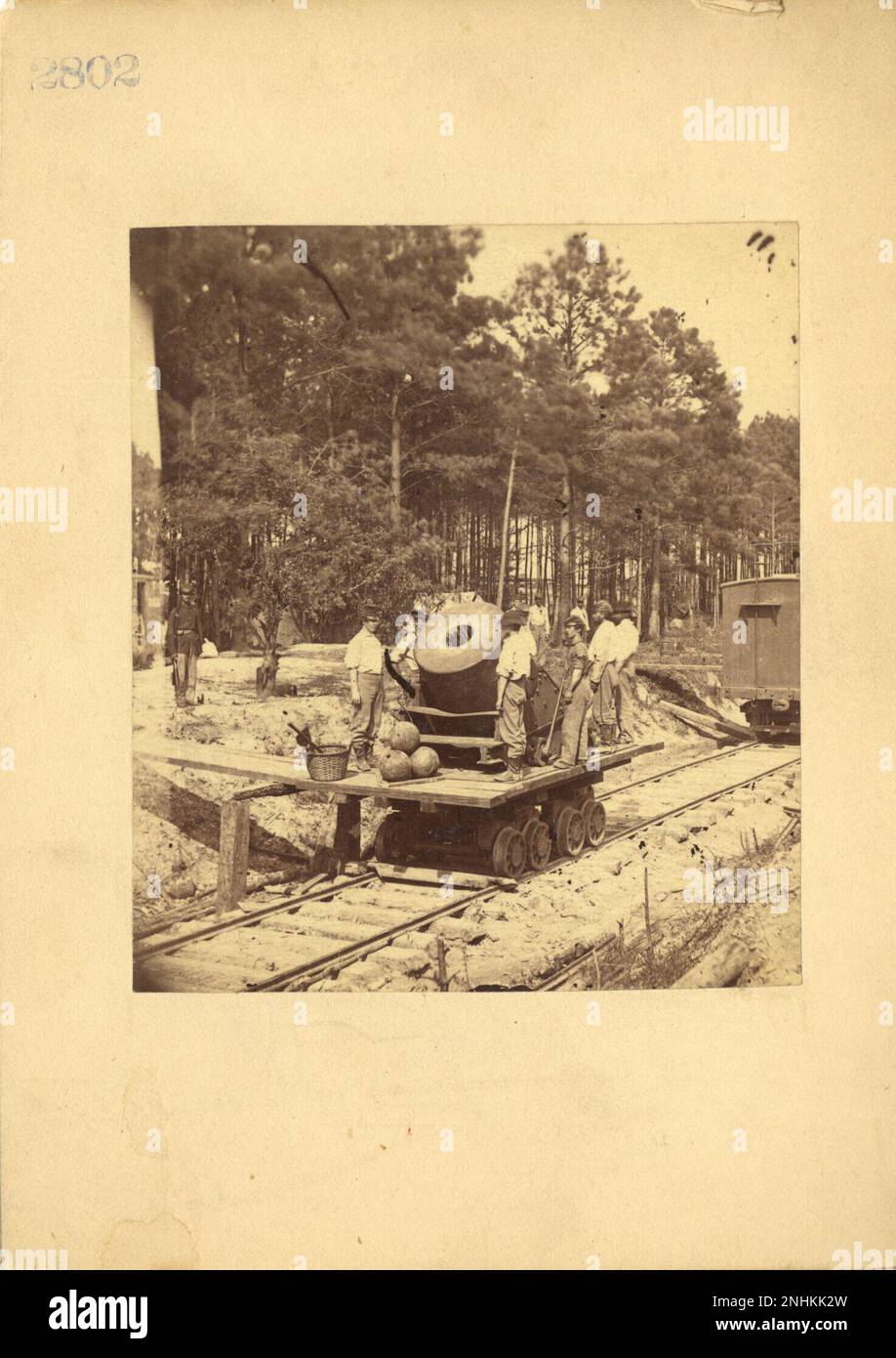 Mortar mounted on R. R. car, Petersburg, Virginia 19th Century Mathew ...