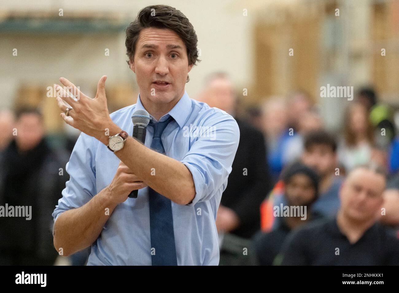 Prime Minister Justin Trudeau holds a town hall event with the ...