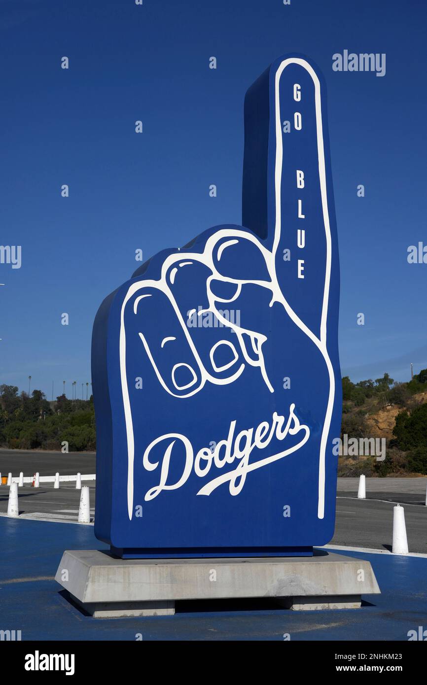 A Los Angeles Dodgers No. 1 finger at Dodger Stadium, Wednesday, Dec ...