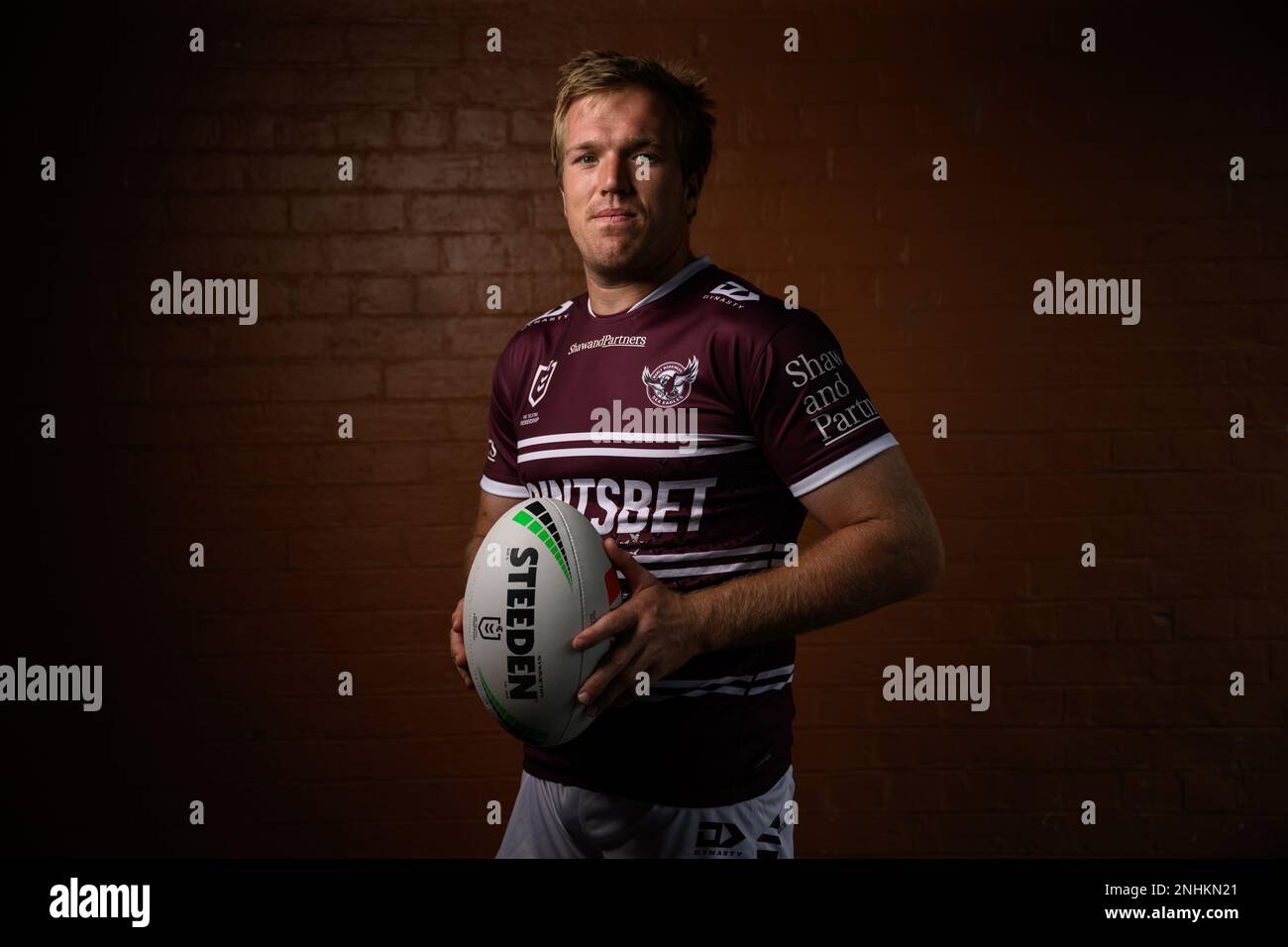 Sea Eagles player Jake Trbojevic poses for a photograph during the ...