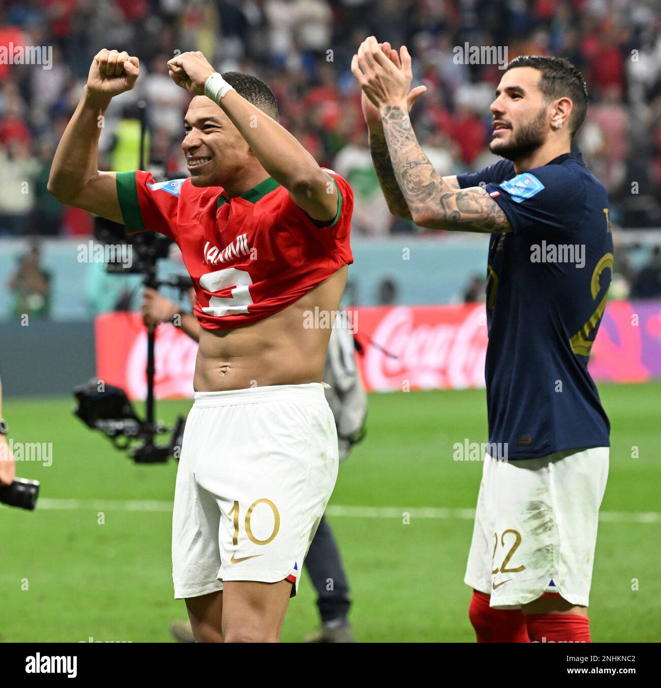 France's Kylian MBAPPE celebrates after winning the FIFA World Cup semi ...