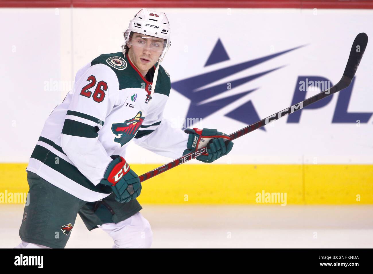 NHL profile photo on Minnesota Wild player Connor Dewar a game against ...